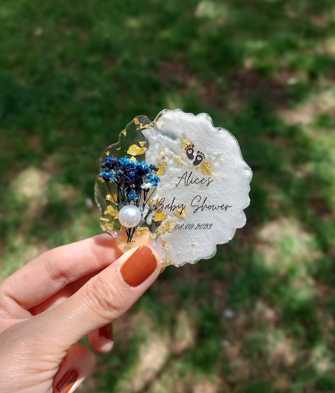 Baby Shower Favors, Baby Shower Magnet, Personalized Baby Shower Epoxy ...