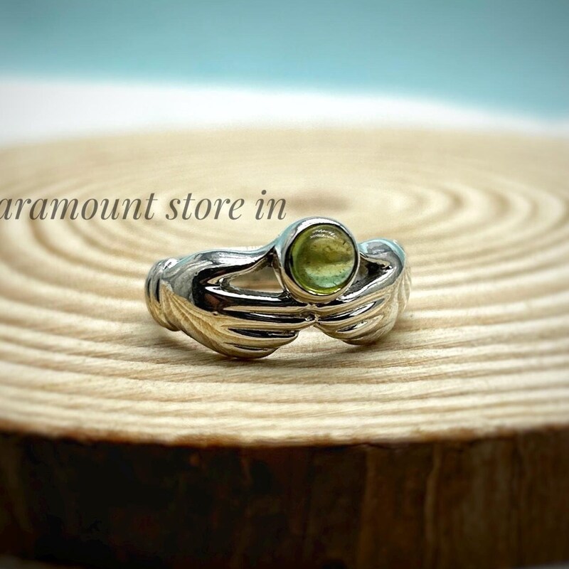 Green Silver Ring - Etsy