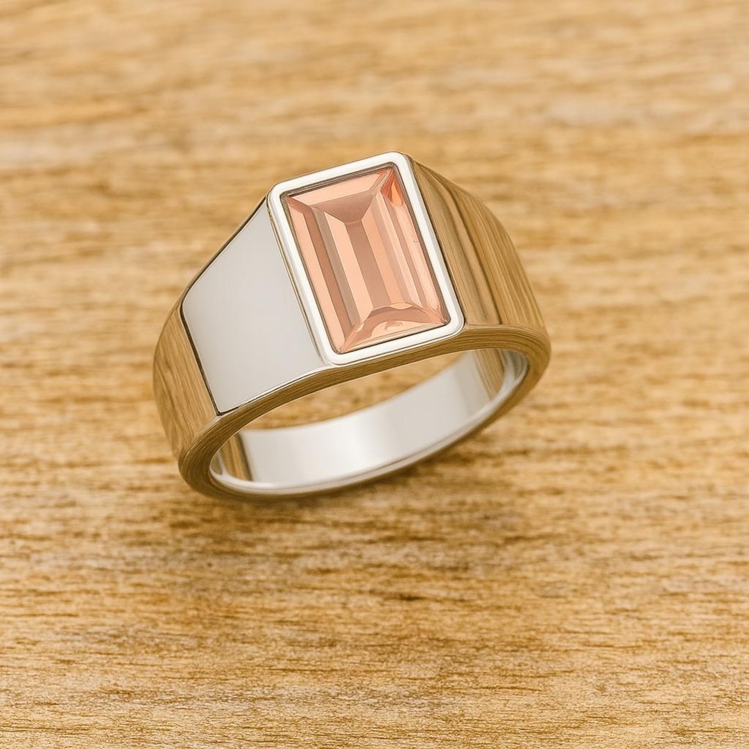 Morganite Men's Ring: 925 Sterling Silver, Engagement Ring, Stylish ...