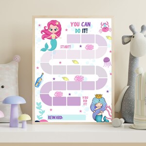 Mermaid Reward Chart | Printable Mermaid Behavior Chart | Toddler Chore ...