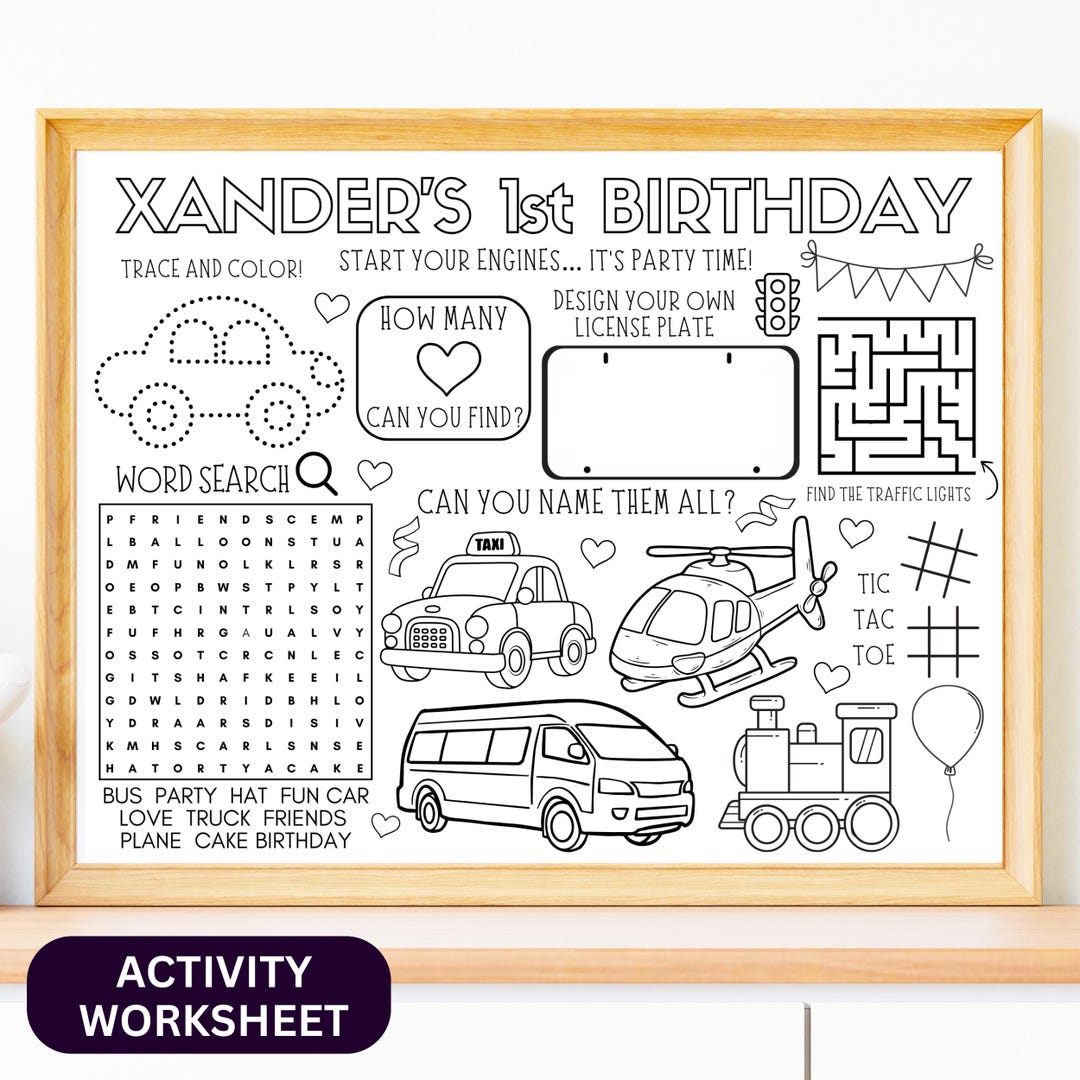 Transportation Activity Sheet | Vehicle Coloring Page Printable | Kids ...