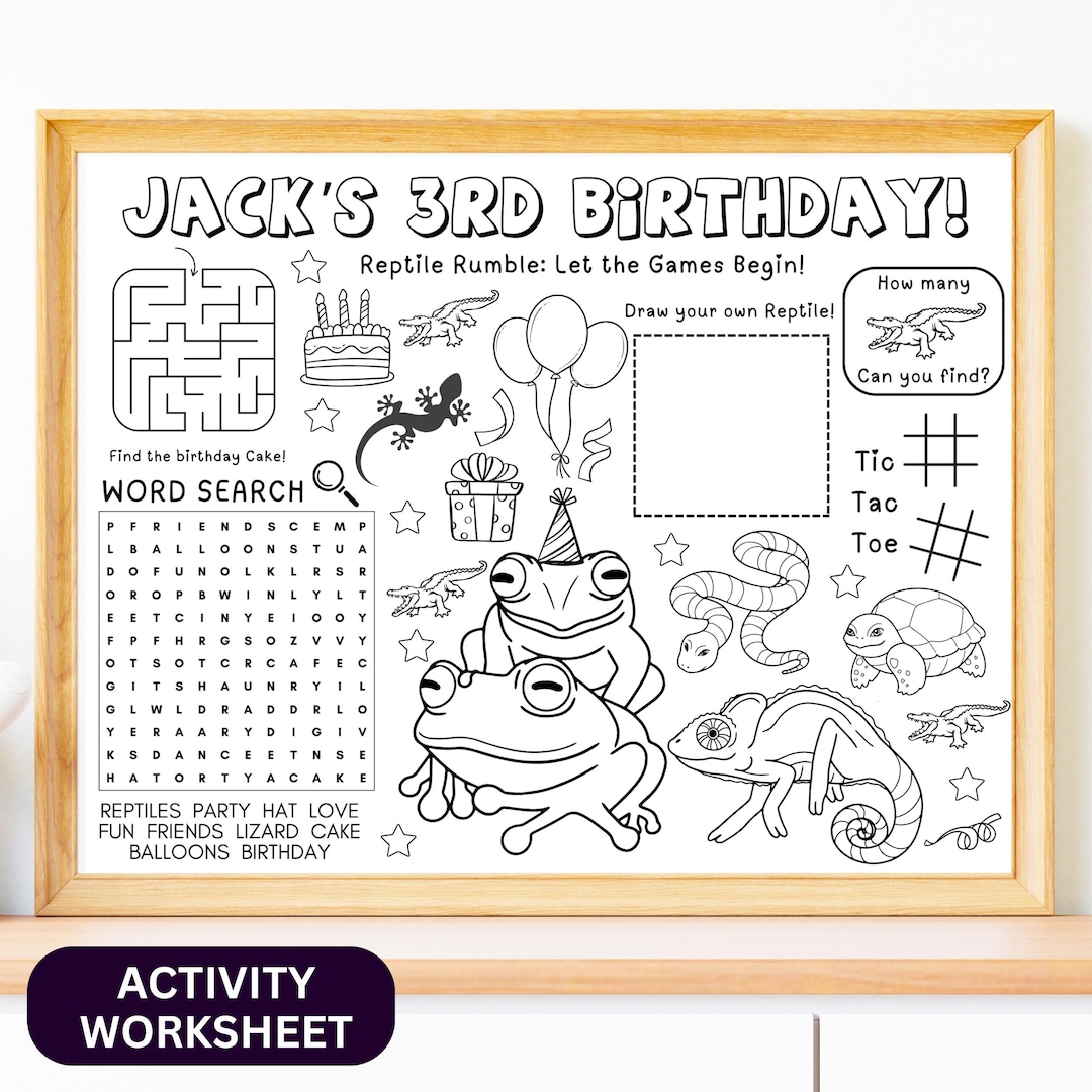 Reptile Activity Sheet | Reptile Coloring Page Printable | Kids Animal ...