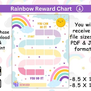 Printable Rainbow Reward Chart | Sunshine Behavior Chart | Kids Routine ...