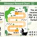 Dinosaur Reward Chart, Sticker Chart, Toddler, Preschool Kids, Letter ...
