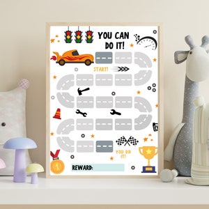 Racing Car Reward Chart | Printable Race Car Behavior Chart | Toddler ...