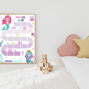 Mermaid Reward Chart | Printable Mermaid Behavior Chart | Toddler Chore ...