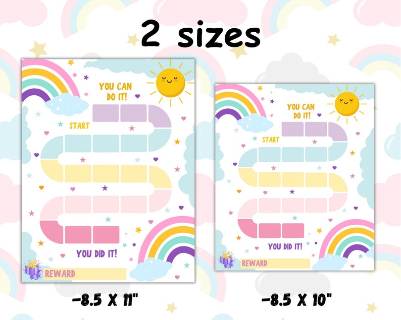 Printable Rainbow Reward Chart Sunshine Behavior Chart Kids Routine ...