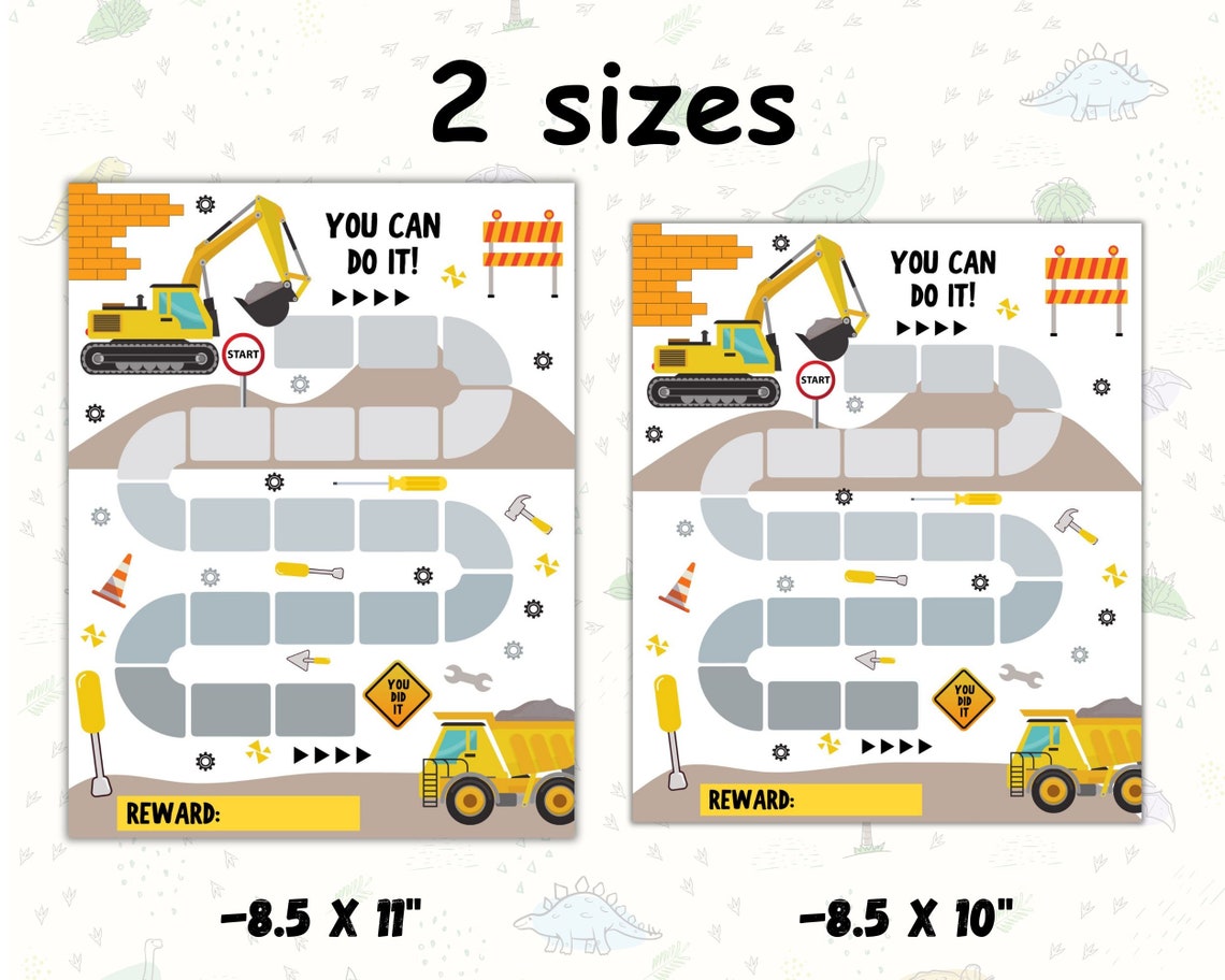 Construction Reward Chart Printable Construction Kids - Etsy