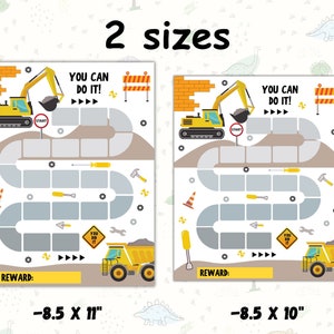 Construction Reward Chart | Printable Construction Themed Behavior ...