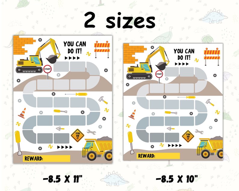 Construction Reward Chart Printable Construction Kids - Etsy