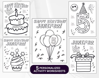 Editable Birthday Party Coloring Sheet Canva Party Favor Mini Coloring ...