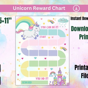 Unicorn Reward Chart for Kids – Printable Behavior Tracker – Magical ...
