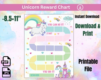 Unicorn Reward Chart Printable Unicorn Behavior Chart Daily Chore Chart ...
