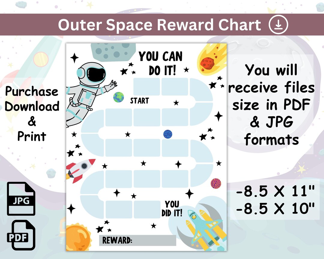 Outer Space Reward Chart | Printable Space Behavior Chart | Toddler ...