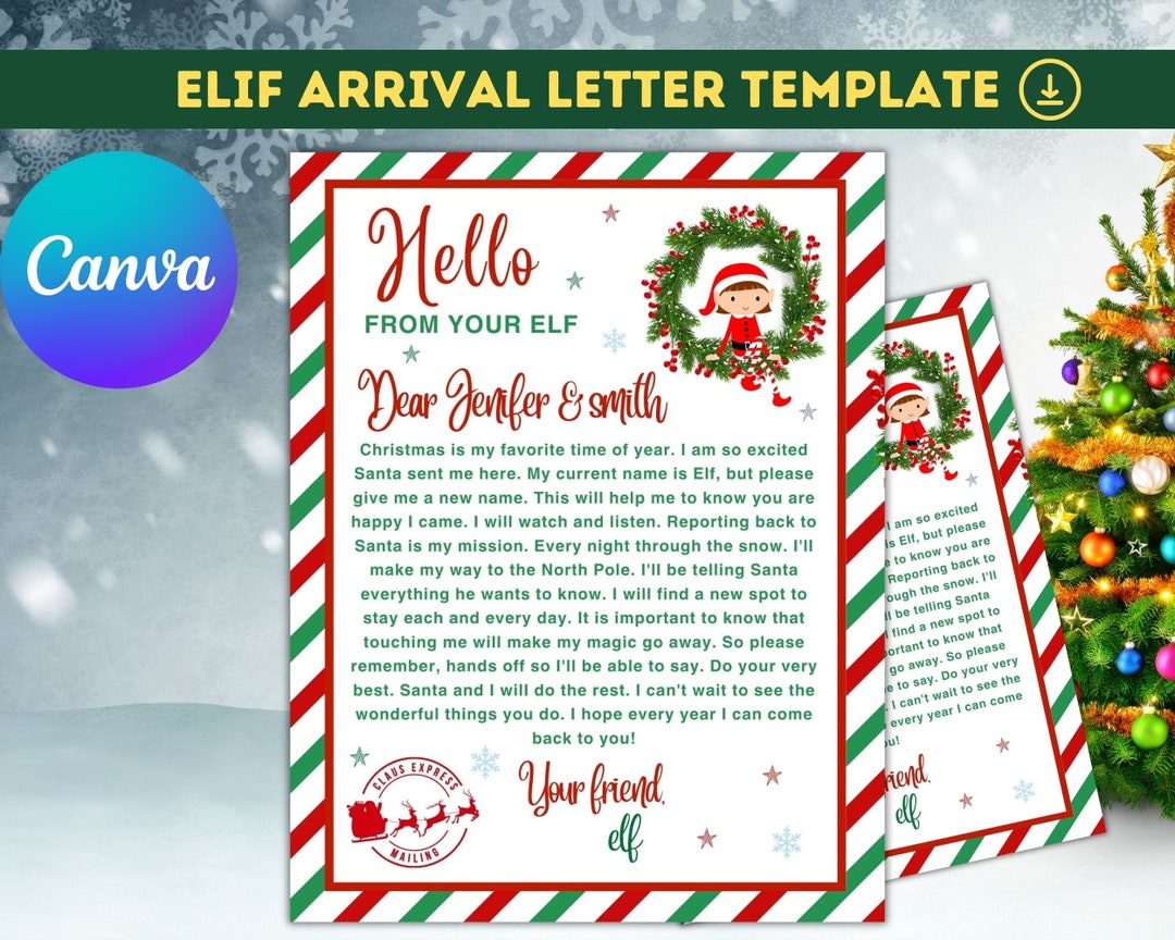 Editable Elf Hello Letter, Christmas Elf Introduction, Greetings From ...