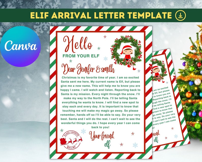 Editable Elf Hello Letter, Christmas Elf Introduction, Greetings From ...