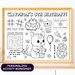 Party Favor, Cat Rainbow Birthday Party Activity Sheet Cat Desserts ...
