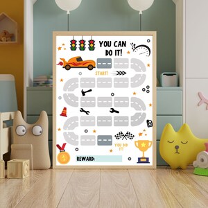 Racing Car Reward Chart | Printable Race Car Behavior Chart | Toddler ...