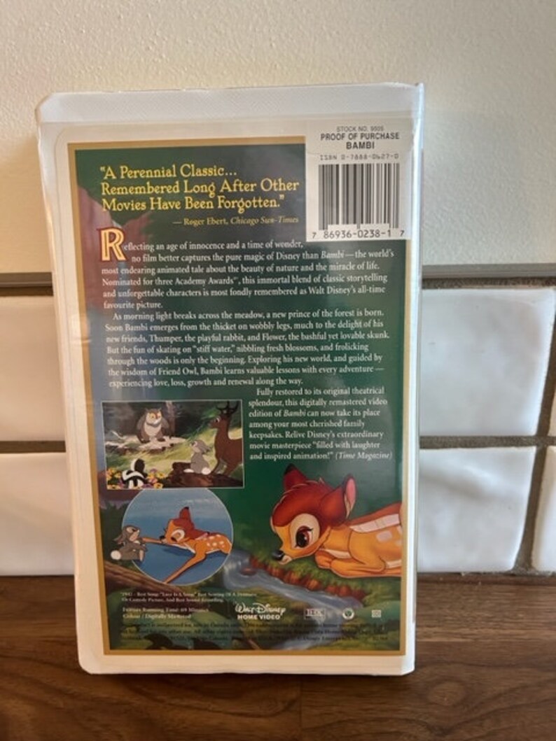 Vintage VHS, Disney Masterpiece Collection, 55th Anniversary of Bambi ...