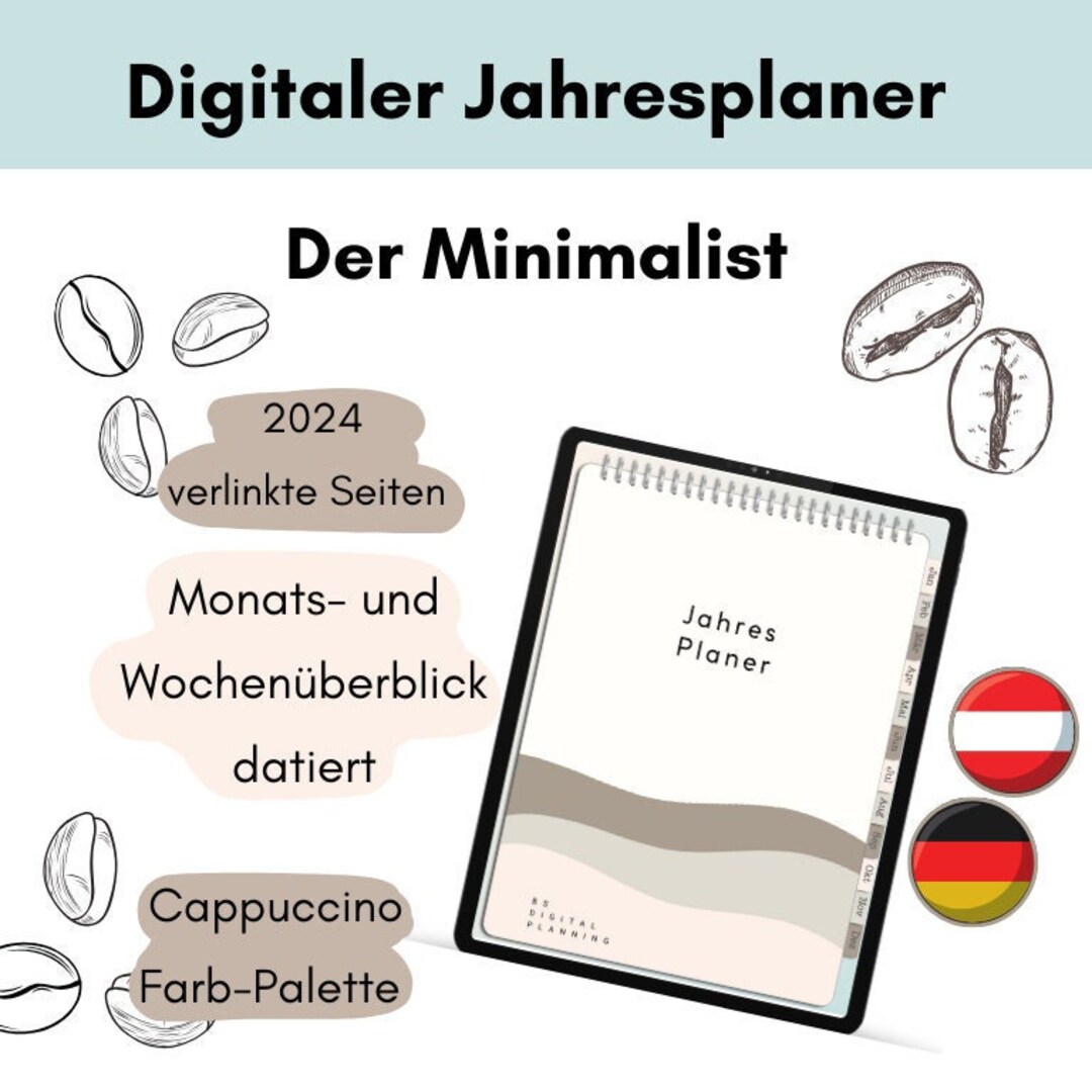 2024 Planner German Dated Customizable Minimalistic Planner - Etsy