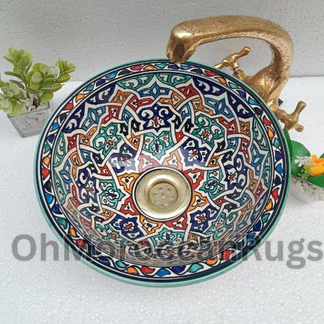 Ceramic Basin Sink, Counter Top Hand Wash Basin for Restroom, Modern ...