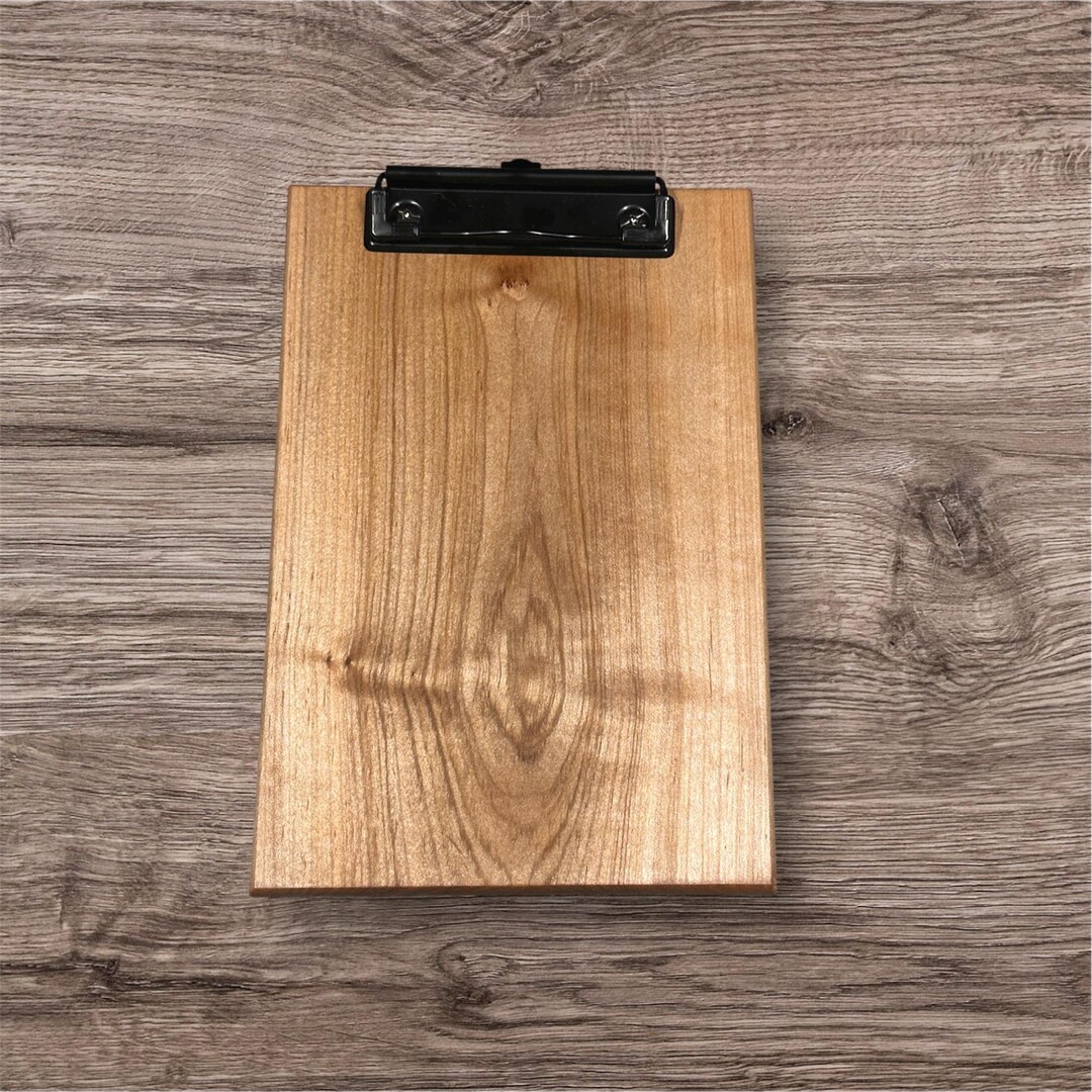 Handcrafted Hardwood Maple Memo Clipboard Small Size 6x9 Black Clip ...