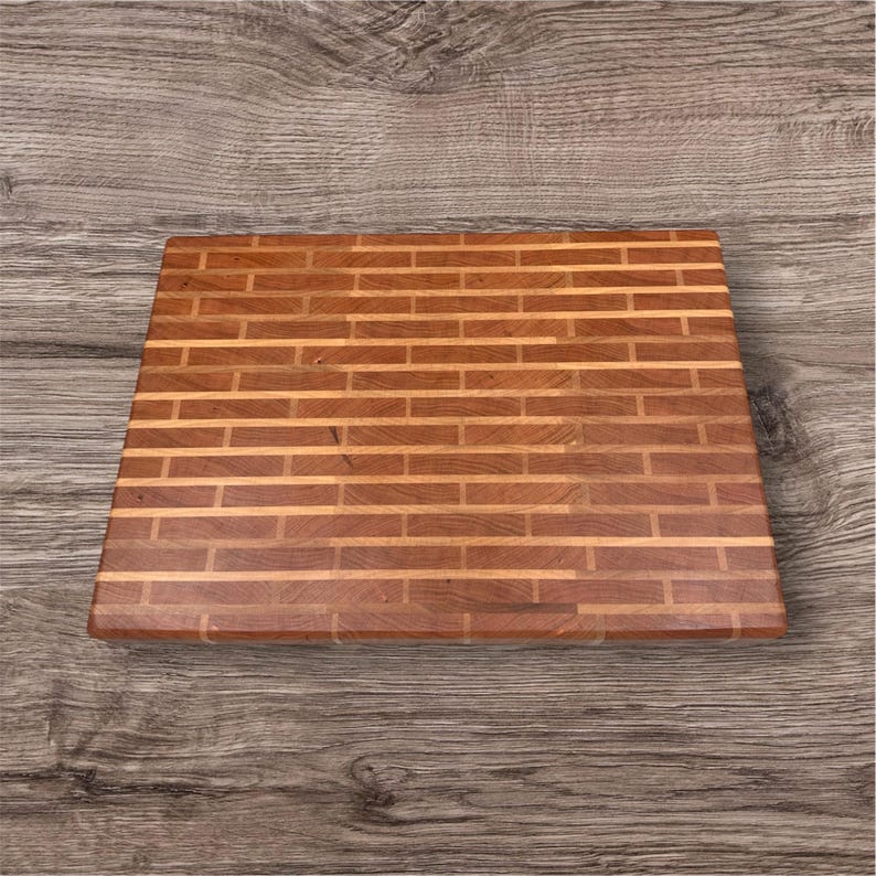 Brick Pattern End Grain Cutting Board | Handmade Walnut, Cherry or ...