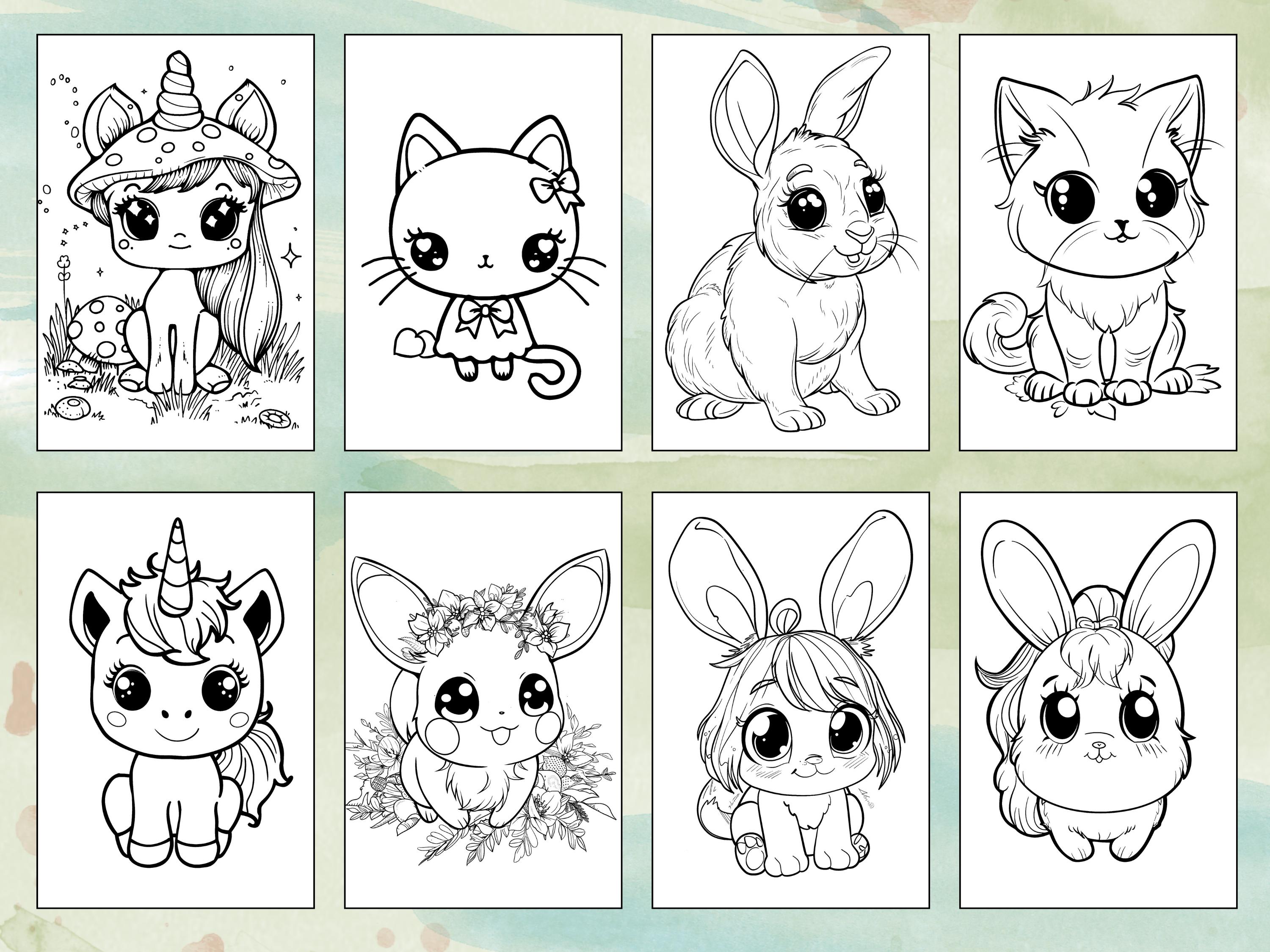 Kawaii Coloring Pages | 50 Cute Kawaii Animals Printable Coloring Pages ...