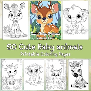 50 Cute Baby Animals Coloring Pages for Kids - Cute Animals Printable ...