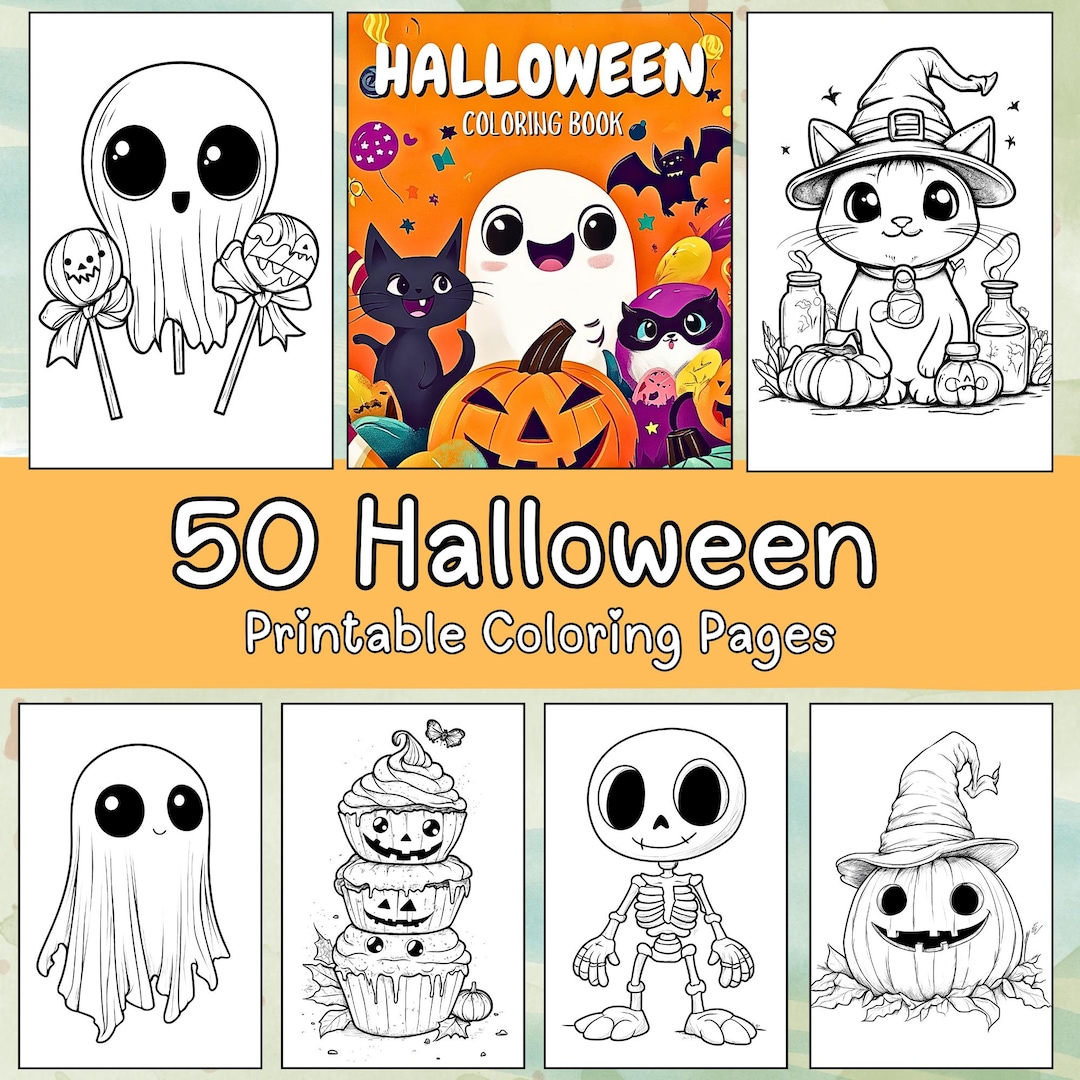 50 Halloween Coloring Pages for Kids – Fun and Easy Printable Pages ...