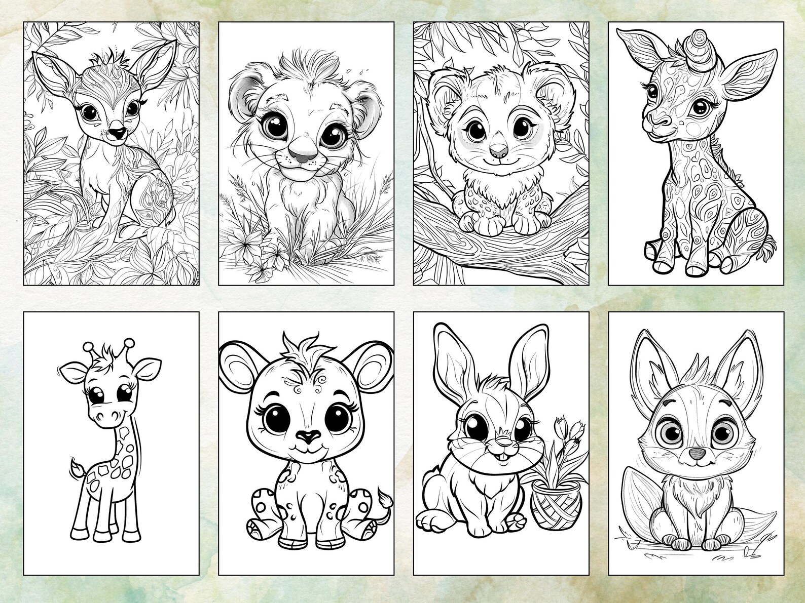 50 Cute Baby Animals Coloring Pages for Kids - Cute Animals Printable ...