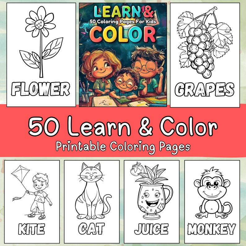 50 Coloring Pages for Kids - Easy Printable Learning Coloring Pages for ...
