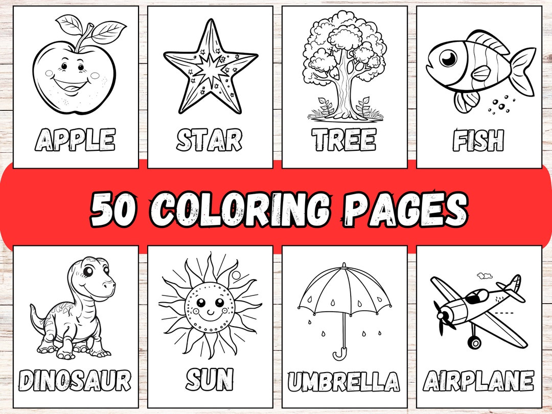 50 Coloring Pages for Kids Easy Printable Learning Coloring Pages for ...