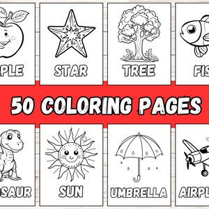 50 Coloring Pages for Kids Easy Printable Learning Coloring Pages for ...