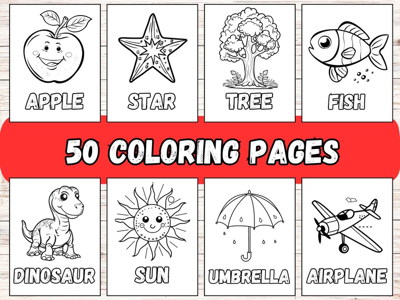 50 Coloring Pages for Kids Easy Printable Learning Coloring Pages for ...