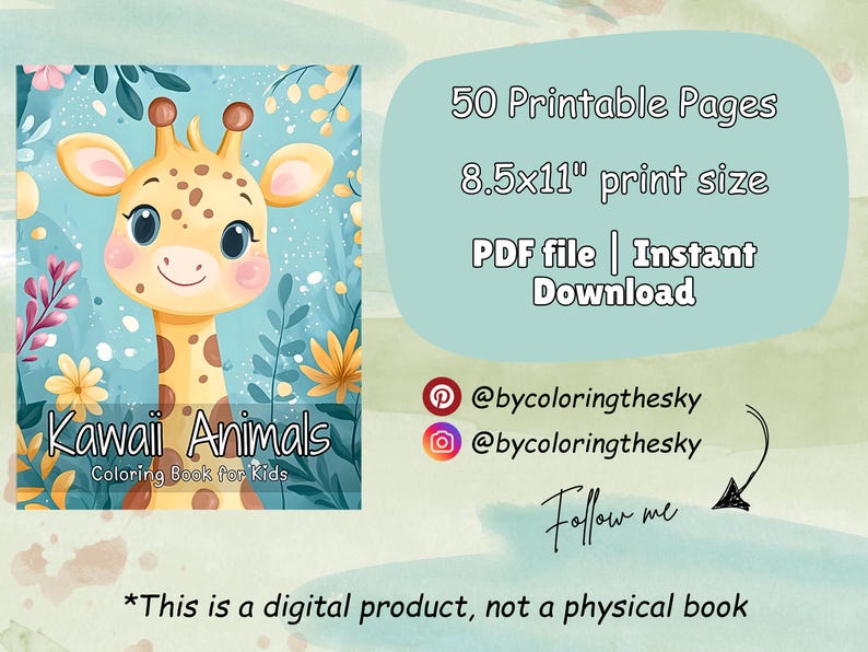 Kawaii Coloring Pages 50 Cute Kawaii Animals Printable Coloring Pages ...