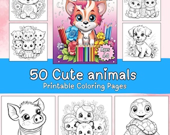 Kawaii Coloring Pages 50 Cute Kawaii Animals Printable Coloring Pages ...