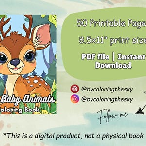 50 Cute Baby Animals Coloring Pages for Kids - Cute Animals Printable ...