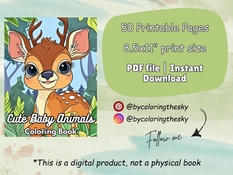 50 Cute Baby Animals Coloring Pages for Kids - Cute Animals Printable ...