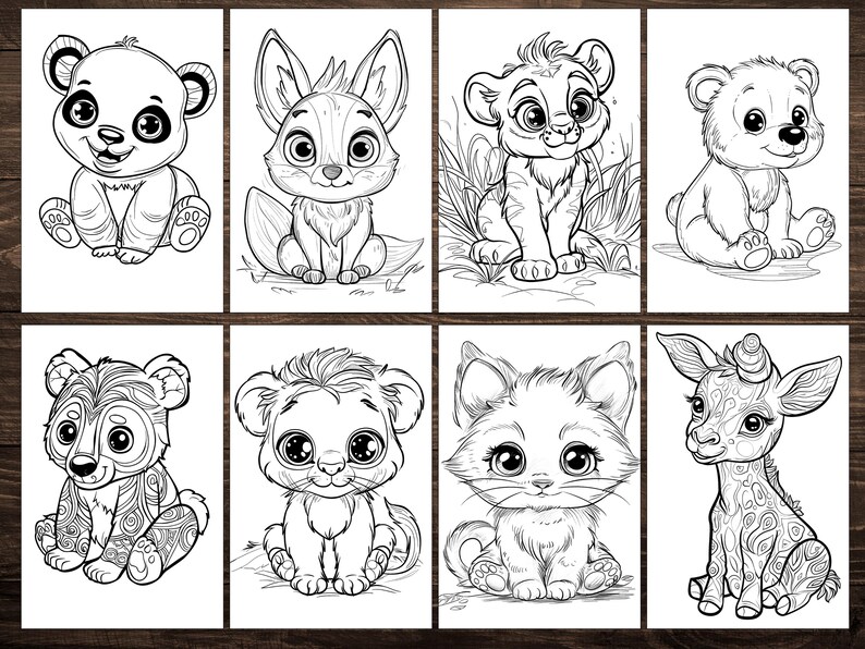 50 Cute Baby Animals Coloring Pages for Kids Cute Animals Printable ...