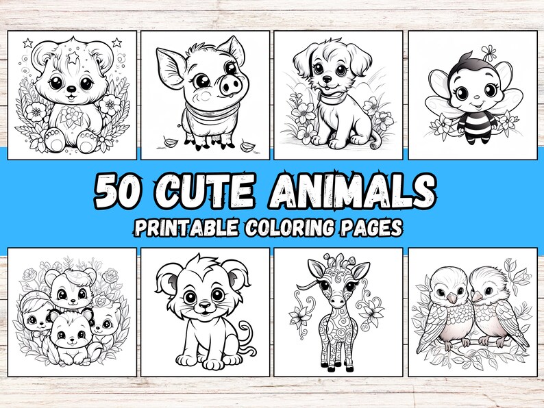 50 Cute Animals Printable Coloring Pages for Kids, Toddlers Cute and ...