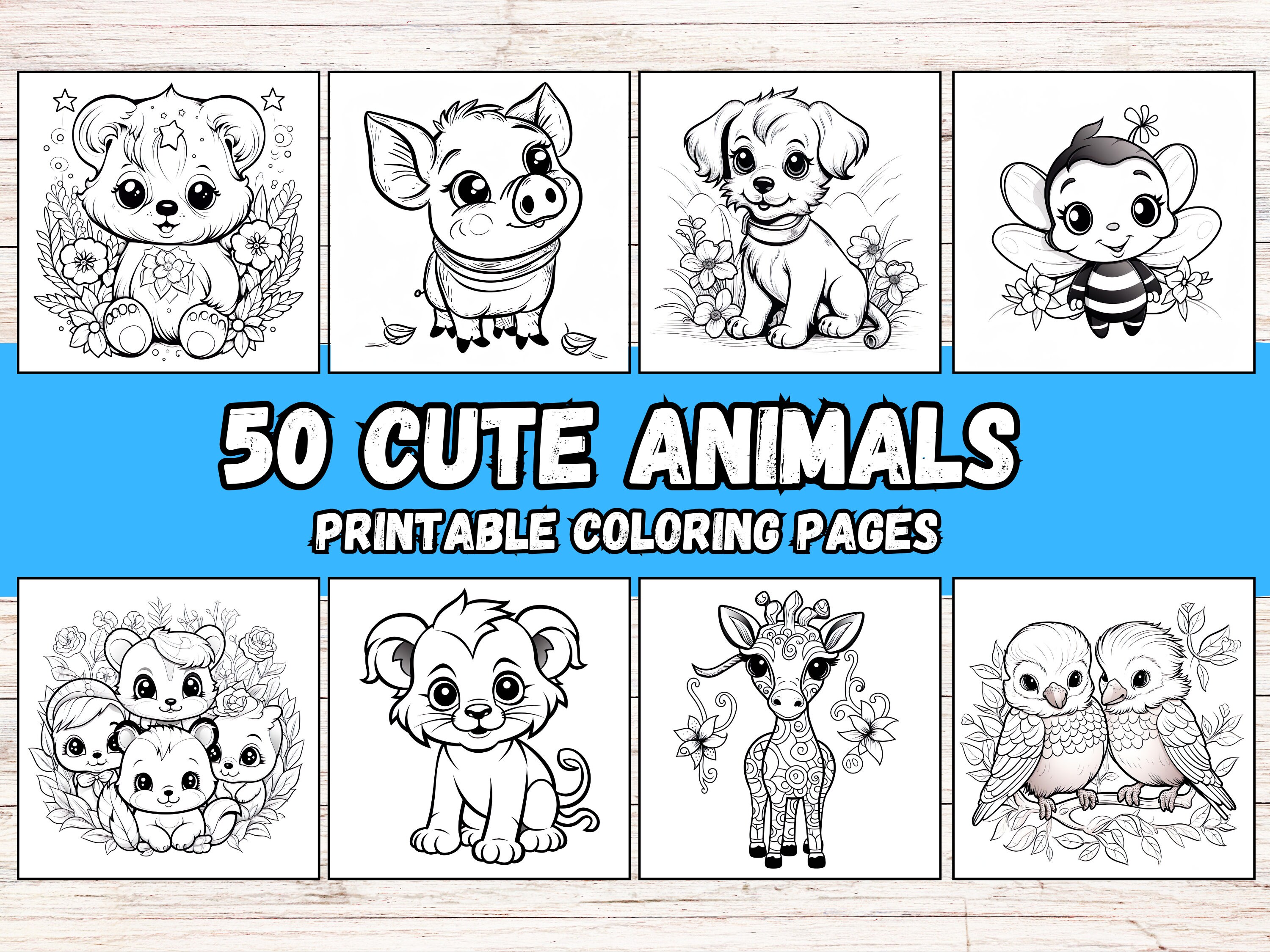 50 Cute Animals Printable Coloring Pages for Kids, Toddlers Cute and ...