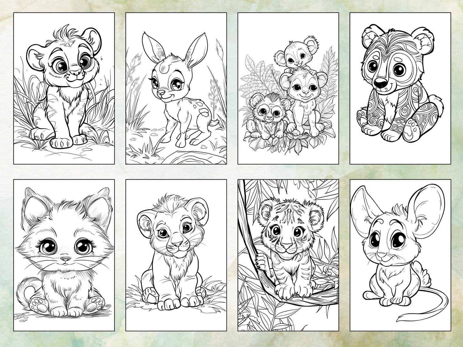 50 Cute Baby Animals Coloring Pages for Kids - Cute Animals Printable ...