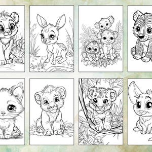 50 Cute Baby Animals Coloring Pages for Kids - Cute Animals Printable ...