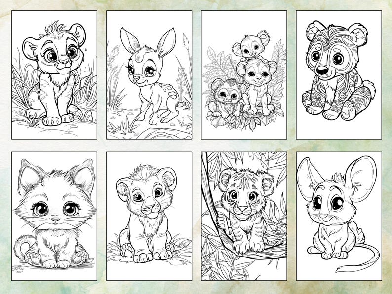 50 Cute Baby Animals Coloring Pages for Kids - Cute Animals Printable ...