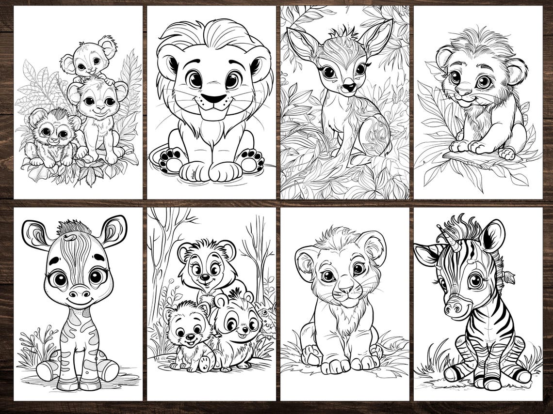 50 Cute Baby Animals Coloring Pages for Kids Cute Animals Printable ...