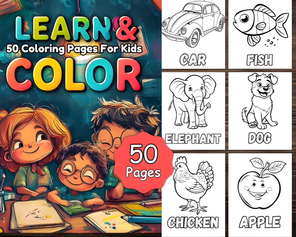 50 Coloring Pages for Kids Easy Printable Learning Coloring Pages for ...