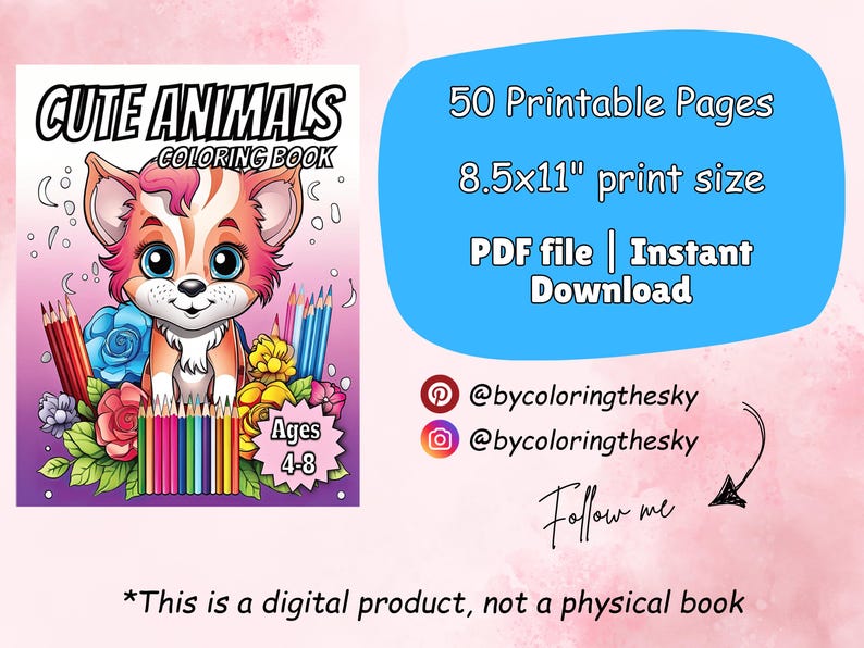 50 Cute Animals Printable Coloring Pages for Kids, Toddlers Cute and ...