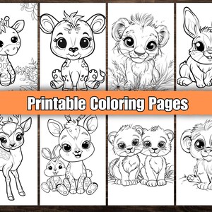 50 Cute Baby Animals Coloring Pages for Kids Cute Animals Printable ...