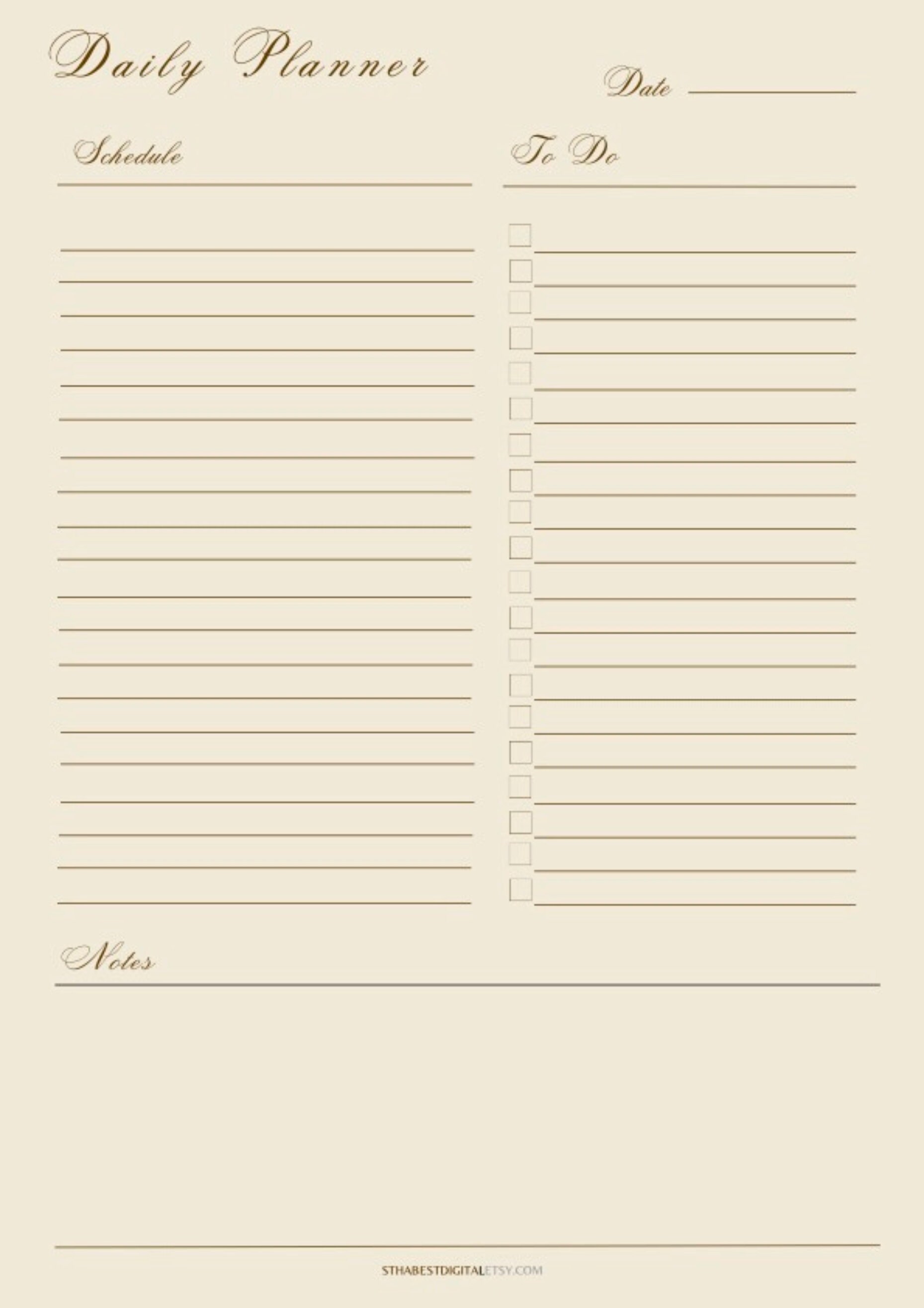 Simple Daily Planner, Printable Planner, Digital Planner, Instant ...